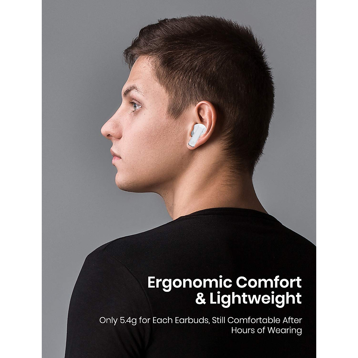 dyplay Wireless Earbuds Bluetooth 5.0 with Qi Wireless Charging Case Touch Control in Ear Waterproof TWS Stereo Headphones with Mic and Deep Bass Sound Headsets for Music/Work/Travel