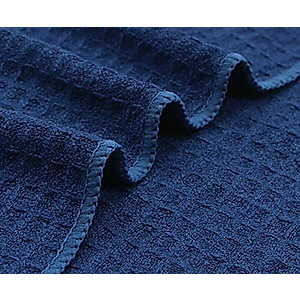 VeraSong Microfiber Kitchen Cleaning Cloth Thick Dish Rags Waffle Weave Washcloths Dish Cloths Ultra Absorbent Odor Free 12inch X 12inch 6 Pack Navy Blue