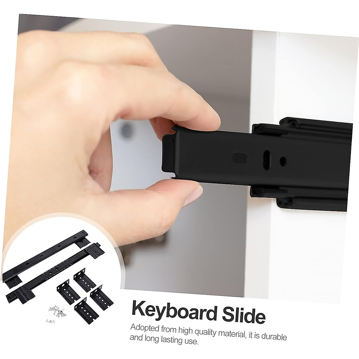 Drawer Glides,1 Pair Guide Furniture Slides Accessory Tray Drawers for Desk Keyboard Tray Slides Computer Drawer Tray Accessories Keyboard Tray Rails Keyboard Slide Drawer Slide Keyboard Tr