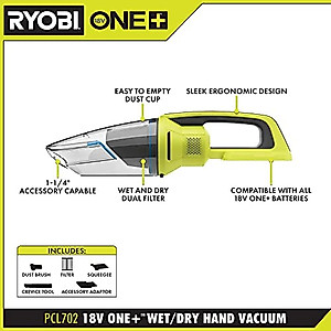 Pacroban ONE+ 18V Cordless Wet/Dry Hand Vacuum (Tool Only)