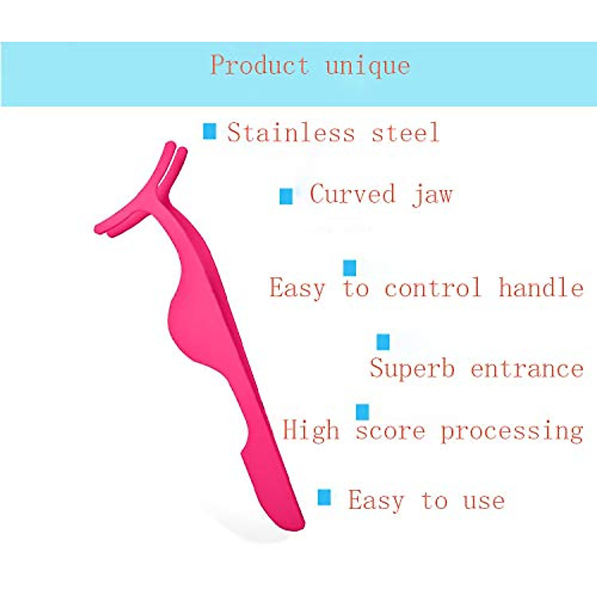 HOYUJI False eyelash applicator, eyelash extension tweezers silicone sleeve tweezers for easy application and removal of magnetic eyelashes - Adjust and repair your eyelashes (pink)