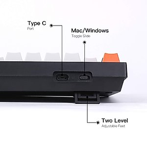 Keychron C1 Mac Layout Wired Mechanical Keyboard, Gateron G Pro Red Switch, Tenkeyless 87 Keys ABS keycaps Computer Keyboard for Windows PC Laptop, White Backlight, USB-C Type-C Cable