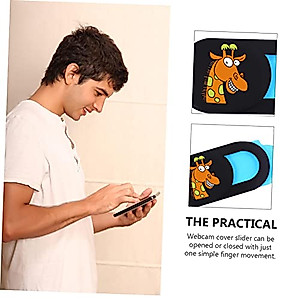 SOLUSTRE USB Camera 3pcs Slider with for Safety Photo Professional Hood Laptop Webcam Covers Cap Tablet Blocker Slide Laptops Giraffe Cartoon Privacy Web Cover Protectors Camera and Lens Ipads