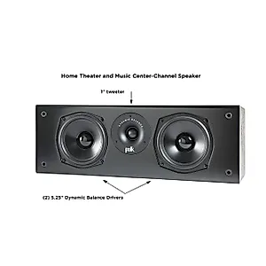 Polk Audio T Series 3.1 Channel Complete Home Theater System with Powered Subwoofer | One (1) T30 Center Channel, Two (2) T50 Tower Speakers | Wi-Fi, Alexa, HEOS Built-in