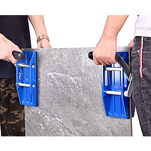ZUOS Double Handed Stone Carrying Clamps Granite Panel Carriers Lifter Tools for Lifting Quartz Worktops Slabs Marble with Rubber-lined(2-PCS)