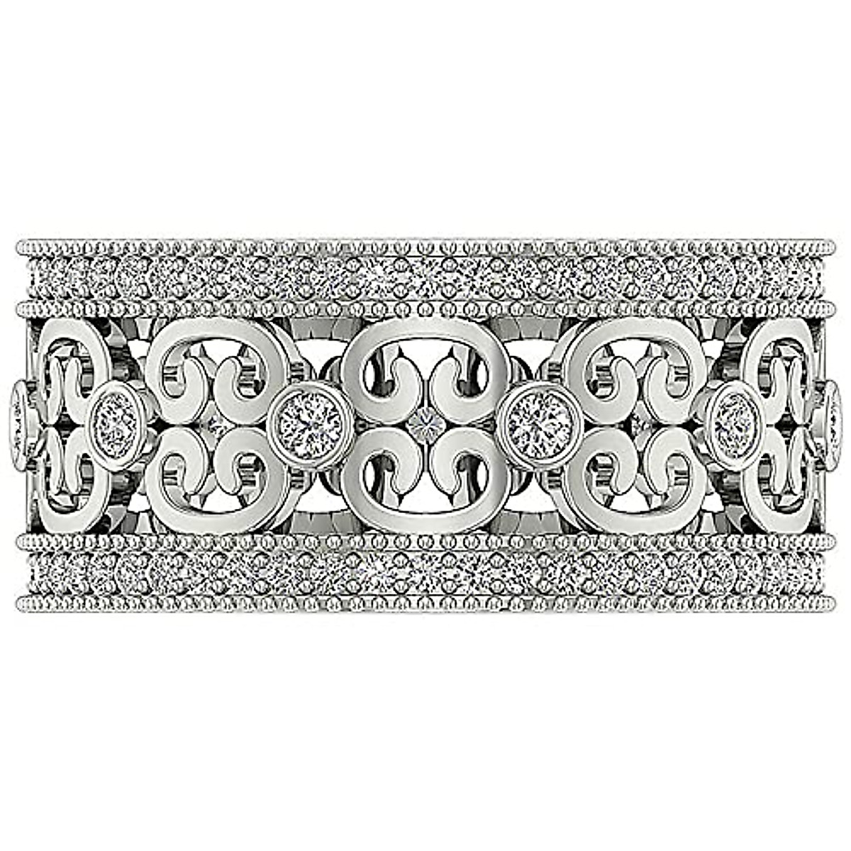 2 1/2 CT Round Shape White Cubic Zirconia Fashionable Eternity Wedding Engagement Anniversary Band Ring in 14K White Gold Plated 925 Sterling Silver (2.50 Cttw) Ring Size - 8.5