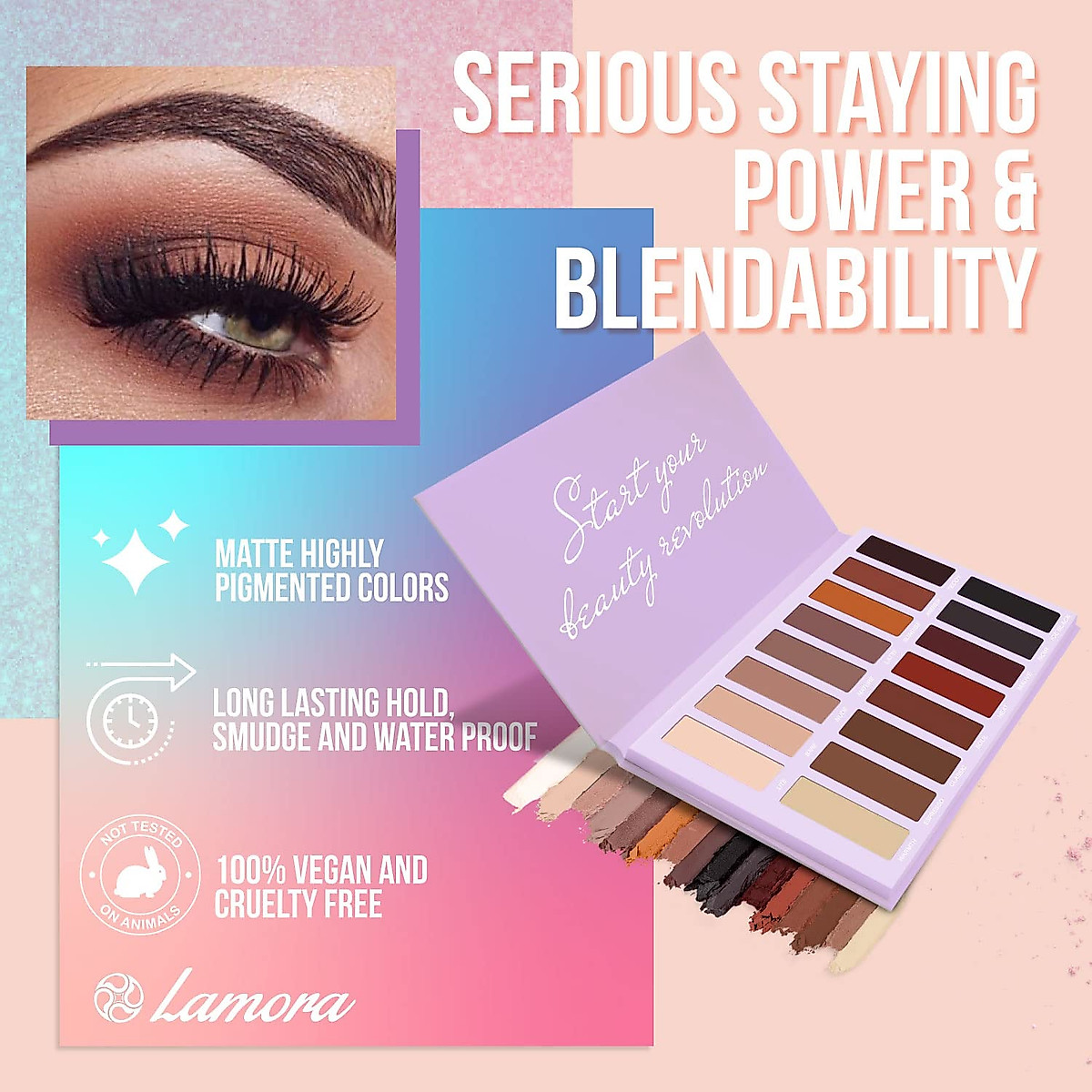 Lamora Nude Eyeshadow Palettes (Matte + Bronze Gold)