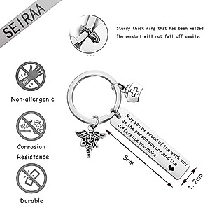 SEIRAA BSN Keychain BSN Graduation Gifts You Make A Difference Bachelor of Science Nursing Gifts Keychain for Nursing School (BSN keychain)