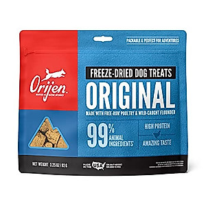ORIJEN Freeze Dried Dog Treats, Grain Free, High Protein, Made in USA, Original, 3.25 Oz