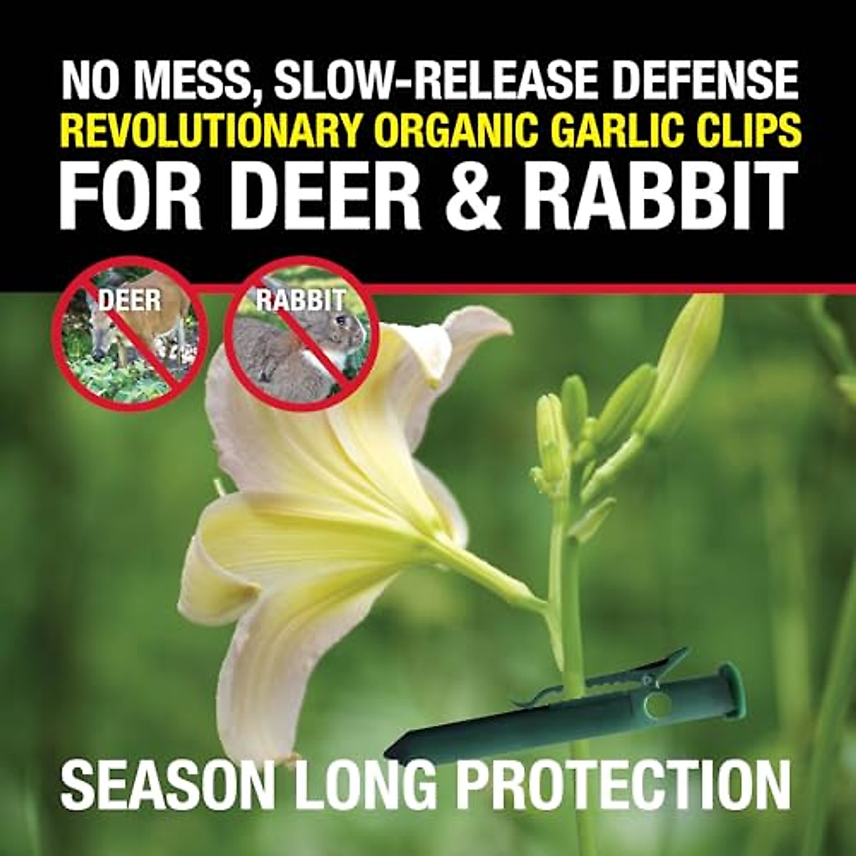 The Giant Destroyer 700 Garlic Deer & Rabbit Repellent, 12 Clips, Green