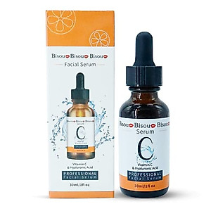Bisou Bisou Bisou Vitamin C Serum Dark Spot Remover for Face - Anti Aging with Hyaluronic Acid, Brightening and Remove Fine Lines and Wrinkle, Facial Skin Care Products, Skin Moisturizer