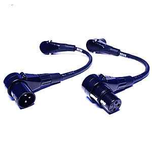 CESS-039 Right-Angel 3-Pin XLR Female to Male Extension/Patch Cable, 2 Pack