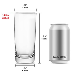 Heat-Resistant Drinking Glasses Set of 6 Double Fashioned Glass Lowball Tumblers 16oz Made From Premium Borosilicate All Crystal-Clear Water Cups, Mixed Drinkware For Daily Use - CL Count (Pack 1)