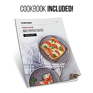 Chefman Air Fryer Toaster Oven, 6 Slice, 26 QT Convection AirFryer w/ Auto Shut-Off, 60 Min Timer; Roast, Bake, Fry Oil-Free, Nonstick Interior, Accessories & Cookbook Included, Stainless Steel/Black