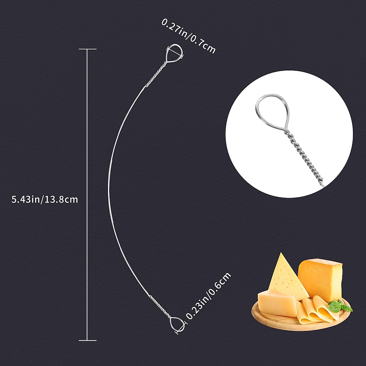 4 Pcs Cheese Slicer Wire Replacement For Marble Cheese Slicer Board,Cheese Cutter Wire for Block Cheeses Butter Cutting(Xinglinsaiter Cheese slicer Special)