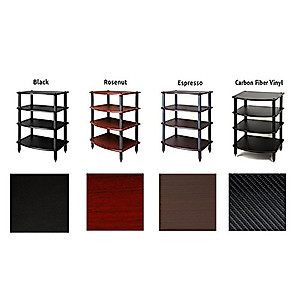 Pangea Audio Vulcan Four Shelf Audio Rack, Media Stand, and Components Cabinet 4 Shelf Black