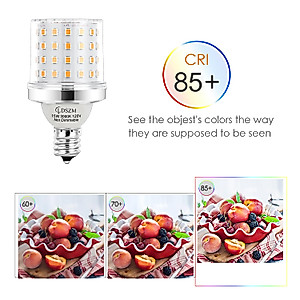 E12 LED Light Bulb 120W Equivalent 1200Lumen 3000K Warm White 15W LED Corn Light Bulb Super Bright G45 LED Bulb Non-Dimmable Ceiling Fan Light Bulbs, E12 Small Base Candelabra LED Light Bulbs, 4 Pack
