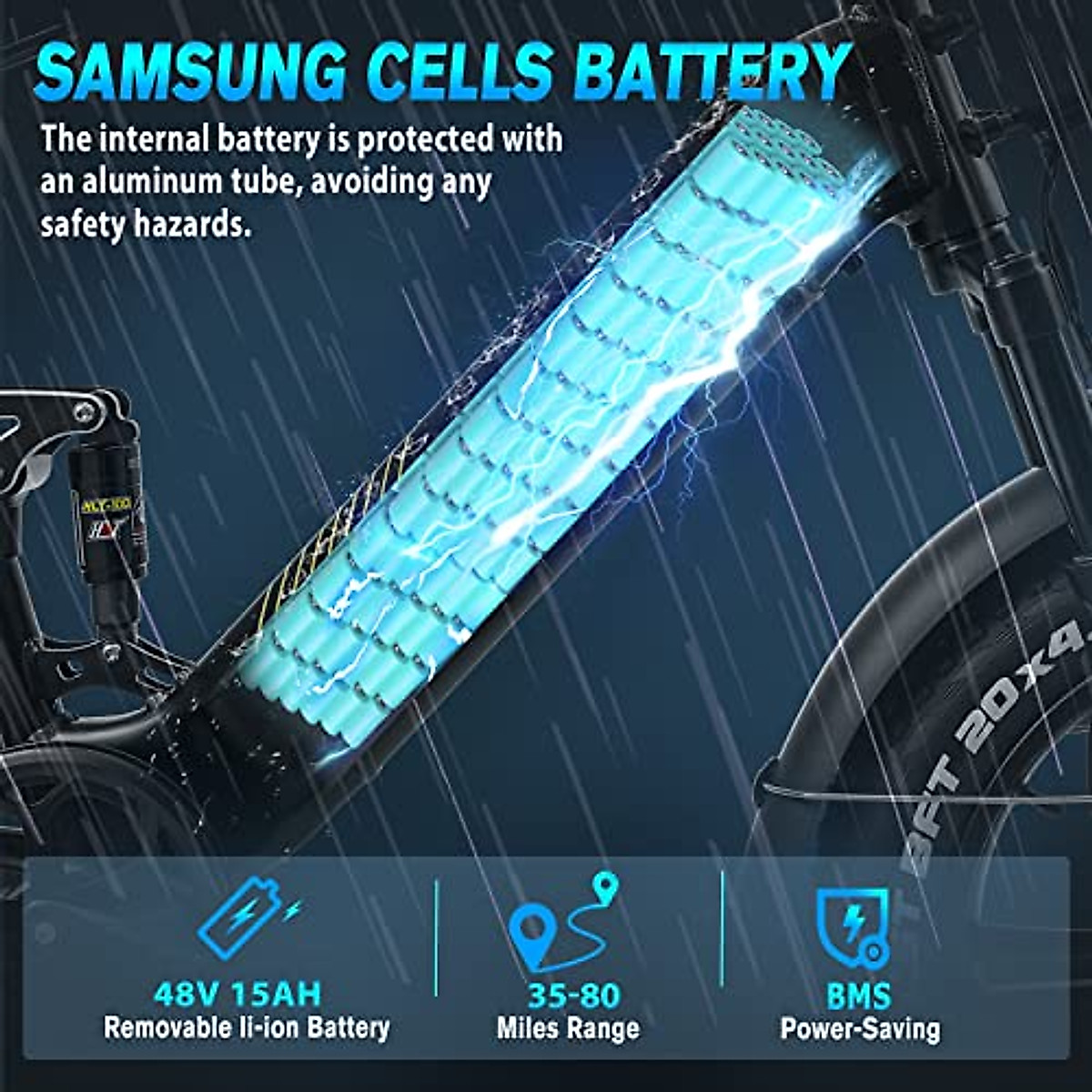 FREESky Step-Thru Electric Bike for Adults 750W High-Speed Motor 48V 15AH Samsung Cell Battery, 20" Fat Tires Ebike 28MPH 35-80Miles Electric Commuter/City Cruiser Bike for Women,