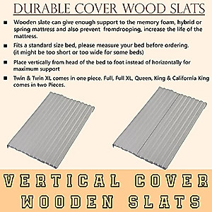 Treaton, 0.75-Inch Vertical Mattress Support Wooden Bunkie Board/Slats with Cover, Twin, Grey