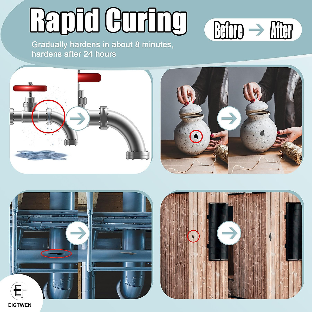 Epoxy Putty, 200g Epoxy Wood Filler, 2 Part Epoxy Metal Putty, Plastic, Glass, Ceramic Sink Crack Repair for Fast Repair and Bonding, Heat Resistant & Waterproof (Brown)