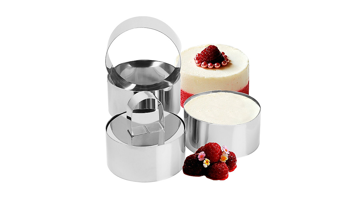 Set of 4 Stainless Steel Cake Rings for Professional Baking