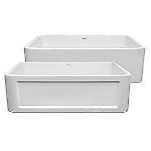 Whitehaus Collection WHPLCON3319-WHITE Reversible Series Kitchen Sink, 33 inch, White