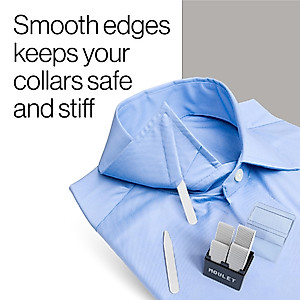 Moulet 56 Collar Stays for Men's Dress Shirts - Premium Dress Shirt Collar Inserts, 4 Sizes - Plastic Collar Stays for Men (Plastic)