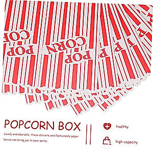 HEMOTON 30 Pcs Popcorn Popcorn Bucket Microwave Containers Disposable Food Containers Snack Container Oil Proof Popcorn Cup Disposable Popcorn Buckets Paper Popcorn Boxes Popcorn Bag Candy