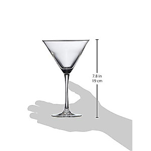 Amazon Basics Chelsea Martini Glass Set, 10-Ounce, Set of 6, Clear