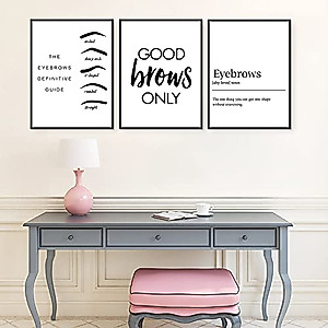 Pennclys Lash Room Wall Art Brow Lash Pictures Wall Decor Lash Quote Canvas Prints Beauty Salon Wall Art Eyelash Eyebrow Artwork Lash Posters Eyelash Pictures for Woman Bedroom 12x16x3 Inch Unframed