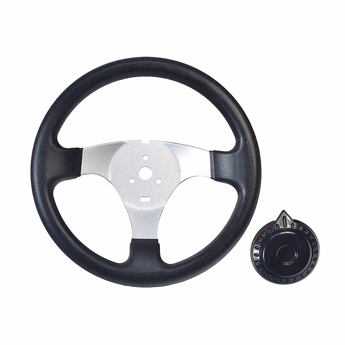 AlveyTech Go-Kart Steering Wheel with Cap for Kandi, Hammerhead, Roketa, & Taotao Go-Karts & Dune Buggies