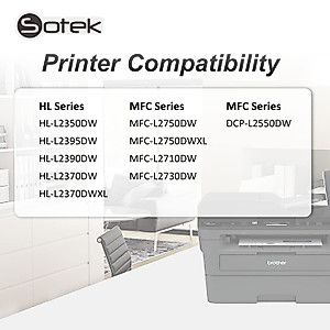 Sotek Toner Cartridge TN760 TN-760 TN730 TN-730,Work with DCP L2550DW, HL L2350DW, HL L2370DW, HL L2390DW, HL L2395DW, HL L2370DWXL, MFC L2710DW, MFC L2750DW, MFC L2750DW(2 Black)