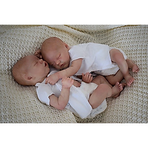 iCradle Reborn Baby Dolls Silicone Full Body 18 Inch Twins Newborn Baby Girls Alive Dolls Real Life Baby Dolls Cute Face with Outfit & Accessories for Age 3+