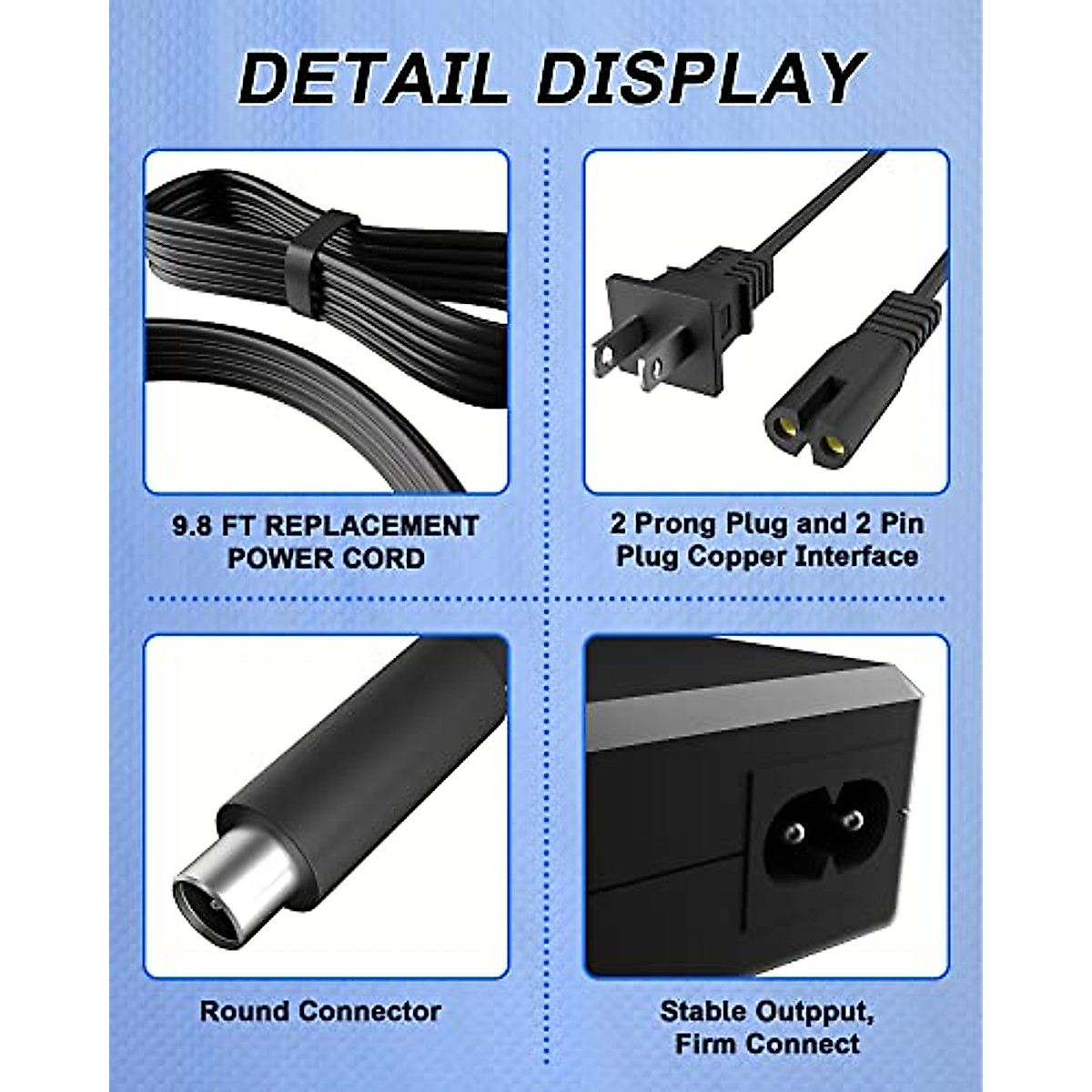 Replacement for Segway Ninebot Charger 42V 1.7A Fit for Ninebot Segway Scooter Charger ES2/ES4/E22/ES1L ES Series KickScooters