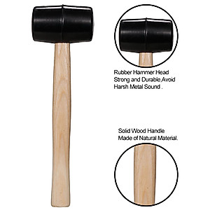 Coconut Opener Tool Set, Food Grade Stainless Steel Coco Opener Kit for Coconut Young & Mature, Coconut Shell Puncher Knife, Rubber Hammer with Wood Handle, Silicone Mat Shockproof