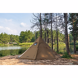 FIREHIKING Camping Hot Tent 4-8 Person Tipi Tent with Stove Jack for Bushcraft, Cooking and Heating