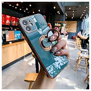 UnnFiko Bumper Stand Case Compatible with iPhone XR, Soft Cover with Ring Holder 360°Ring Holder Kickstand Car Mount Supported Protective Phone Cases (Blue, iPhone XR)