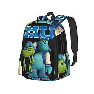 MAIMATIEKE Anime Monsters, Inc Backpack Colorful Travel Laptop Backpack Business Daypack Adjustable Shoulder Strap Bookbag For Teen Boys And Girls, Black, One Size