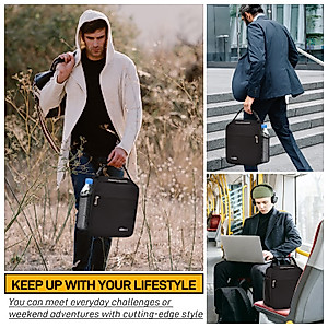 Buringer HOMESPON Reusable Lunch Bag Insulated Lunch Box Bento Cooler Tote with Front Pocket For Office/Outdoor (Black)