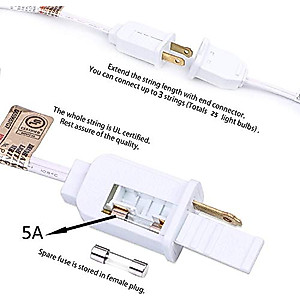 Romasaty 25FT Frosted White Lights G40 Globe Outdoor String Lights Patio Lights with 25 Frosted White Globe Bulbs - White Wire