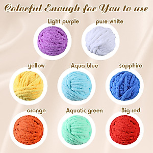 Timgle 24 Pack Chunky Chenille Yarn for Crocheting (29 Yards Each Skein), Bulky Thick Fluffy Yarn for Knitting, Chenille Yarn Soft Velvet Yarn Blanket Yarn for Arm DIY Weaving Crafts Projects