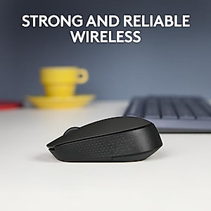 Logitech M170 Wireless Mouse for PC, Mac, Laptop, 2.4 GHz with USB Mini Receiver, Optical Tracking, 12-Months Battery Life, Ambidextrous - Black