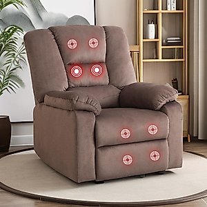 Altillo Power Lift Recliner Chair for Elderly, Electric Recliner Relax Sofa Chair with Massage & Heated, Living Room Chairs with Side Pocket and Remote Control (Brown)