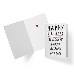 Karto Sweet and Funny Birthday Card For Husband, Large 5.5 x 8.5 Greeting Card, Birthday Cards For Husband, Birthday Card For Husband From Wife Friend Husband Dad