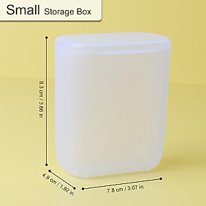 OKOMATCH 3 Pcs Qtip Holder Travel Portable Case Dispenser Container With Lid Hair Tie Clips Organizer For Girls Floss Pick Holder Storage Small Items Bathroom Endtable Office Desktop (Frosted White)