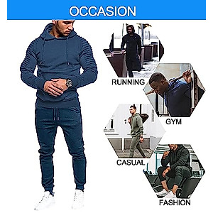 COOFANDY Men's 2 Piece Tracksuit Hoodie Sweatsuit Sets Casual Jogging Athletic Suits