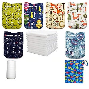 DoDo Bear Baby Cloth Diapers One Size Adjustable Washable Reusable(Color08)