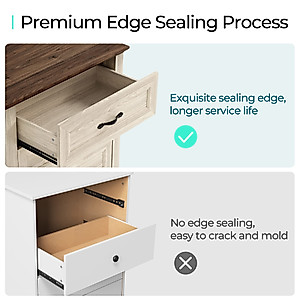 LINSY HOME Beige Dresser for Bedroom, 5 Drawer Dresser with Metal Handles, Chest of Drawers, Tall Dresser for Living Room, Entryway, and Closet