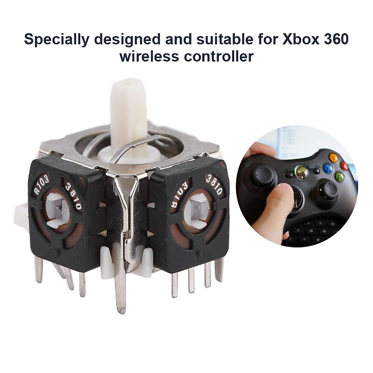 125 5-Pack Joystick Replacement, 3D Analog Joysticks, Thumbstick Sensor Rocker Axis Module Replacement Part for 360 Controller, Plug and Play