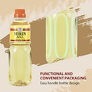 52USA Mirin, Japanese Mirin Cooking Wine, 16.9 FL OZ (Pack of 1), Red Rice Cooking Wine & Seasoning Homemade Sauces, Marinades, Glazes, Salad Dressings, Sushi Rice, Ramen Noodles, Less Sugar and Less Calories, Made with Natural Sugar